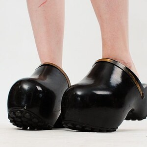 RARE 70s Black Famolare Platform Patent Black Clogs 1973 Famolare ...