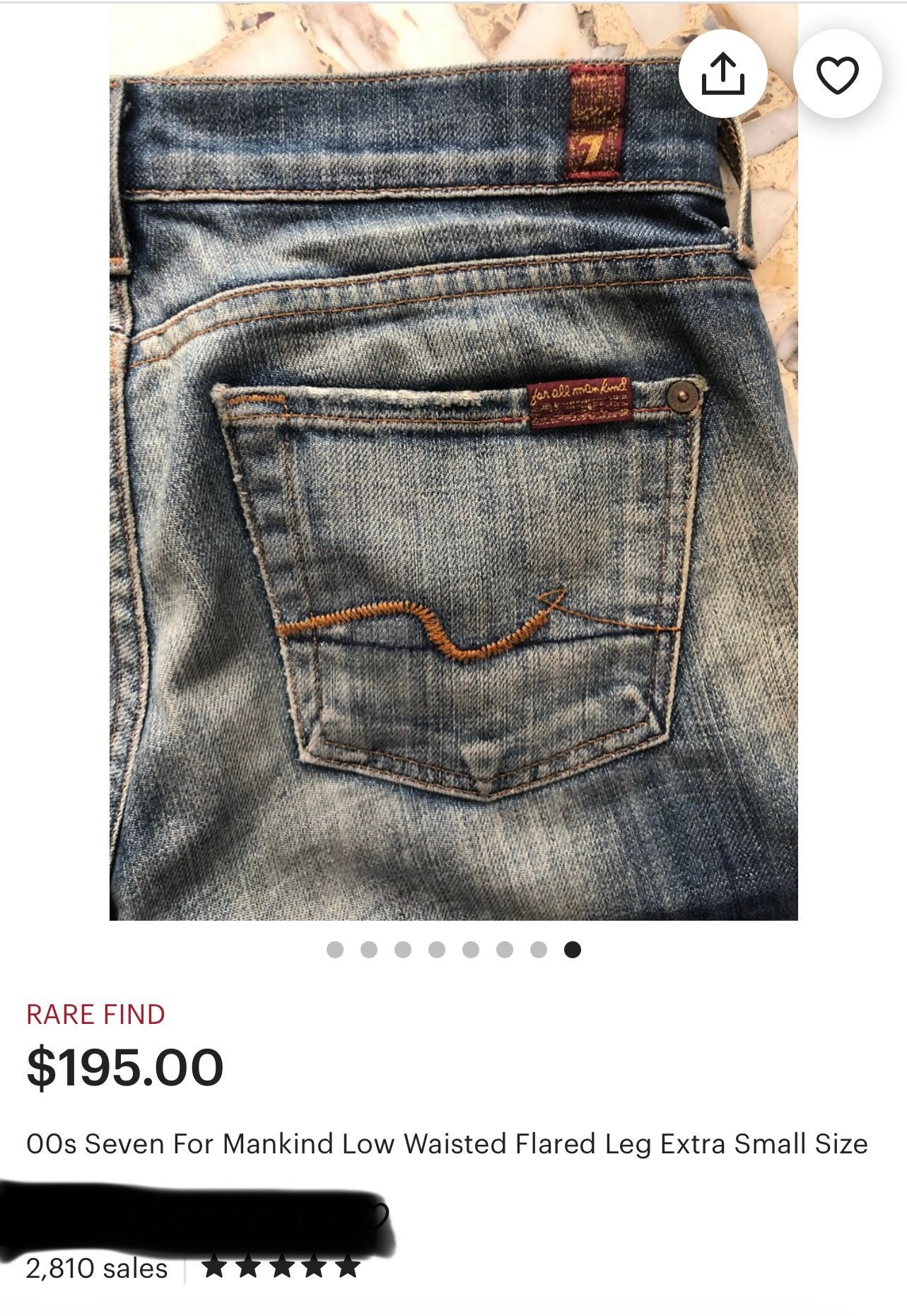 Y2K 7 for All Mankind Blue Denim Jeans Low Waist Classic Bootcut Style Flared Leg Seven for All ...