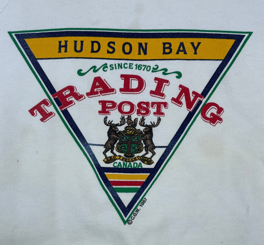 RARE Vintage 1987 Hudsons Bay Trading Post Sweatshirt Crewneck Hudsons ...