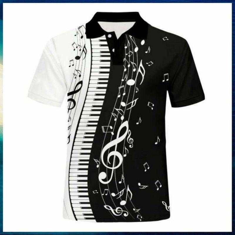 Piano Music Notes All Over Print Polo Shirt Gift For Your Friends Short ...