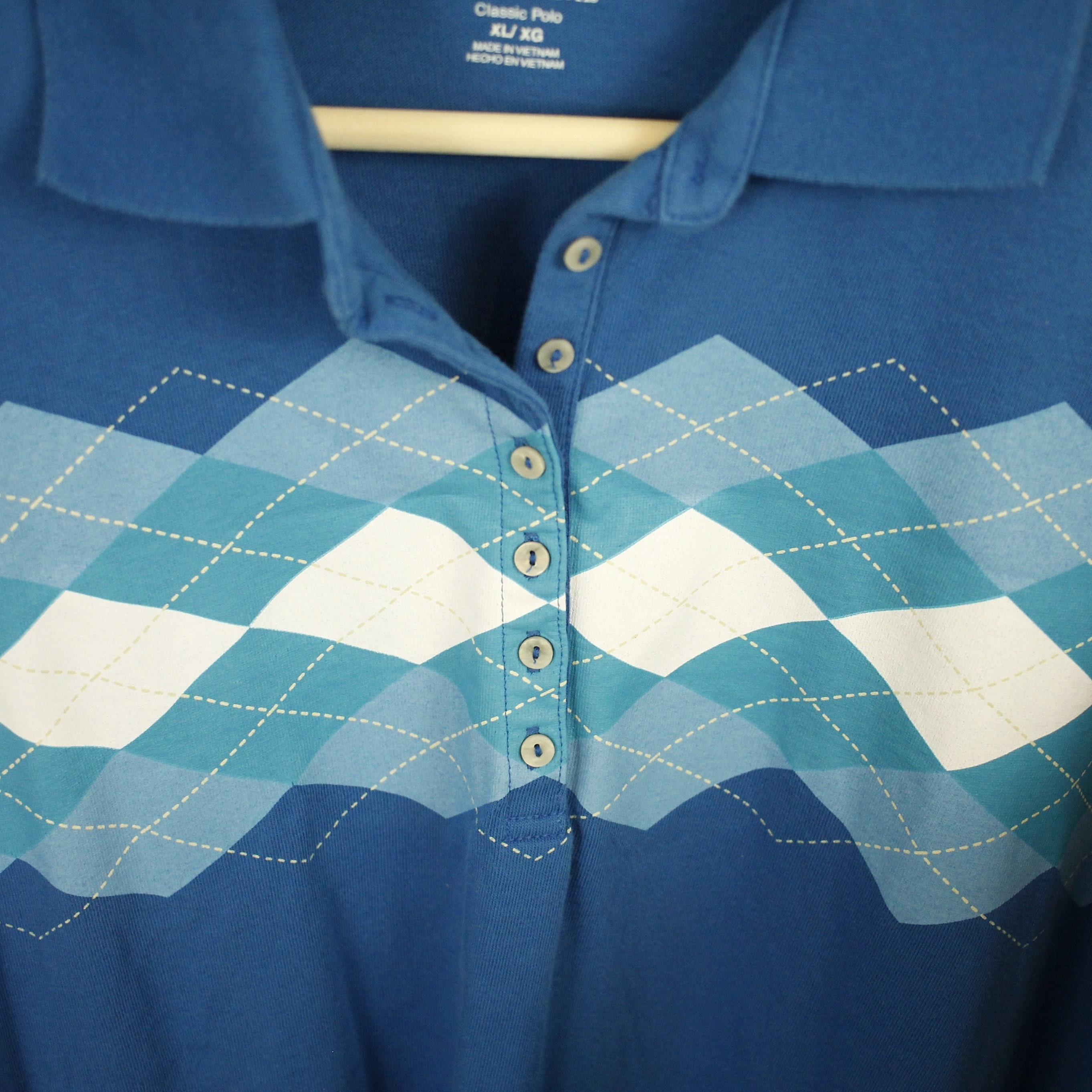 Vintage Early 2000s Y2K VSCO Argyle Printed Blue and White - Etsy