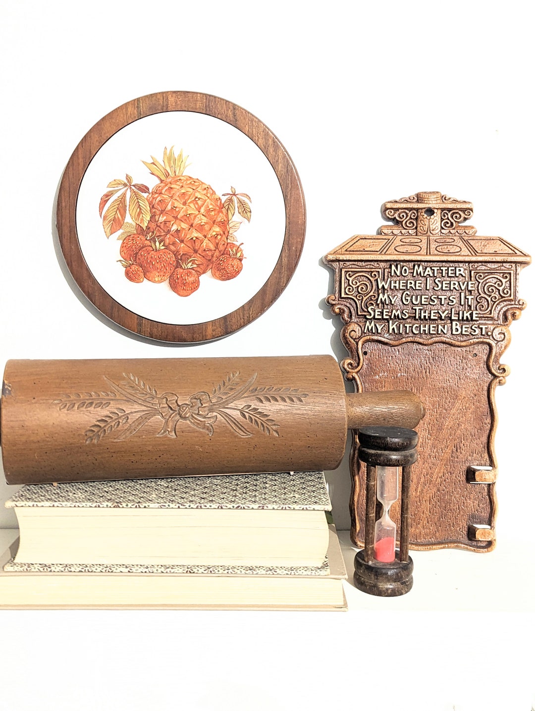 Vintage 70s Kitchen Decor Vintage Kitchen Notepad Vintage Rolling Pin ...