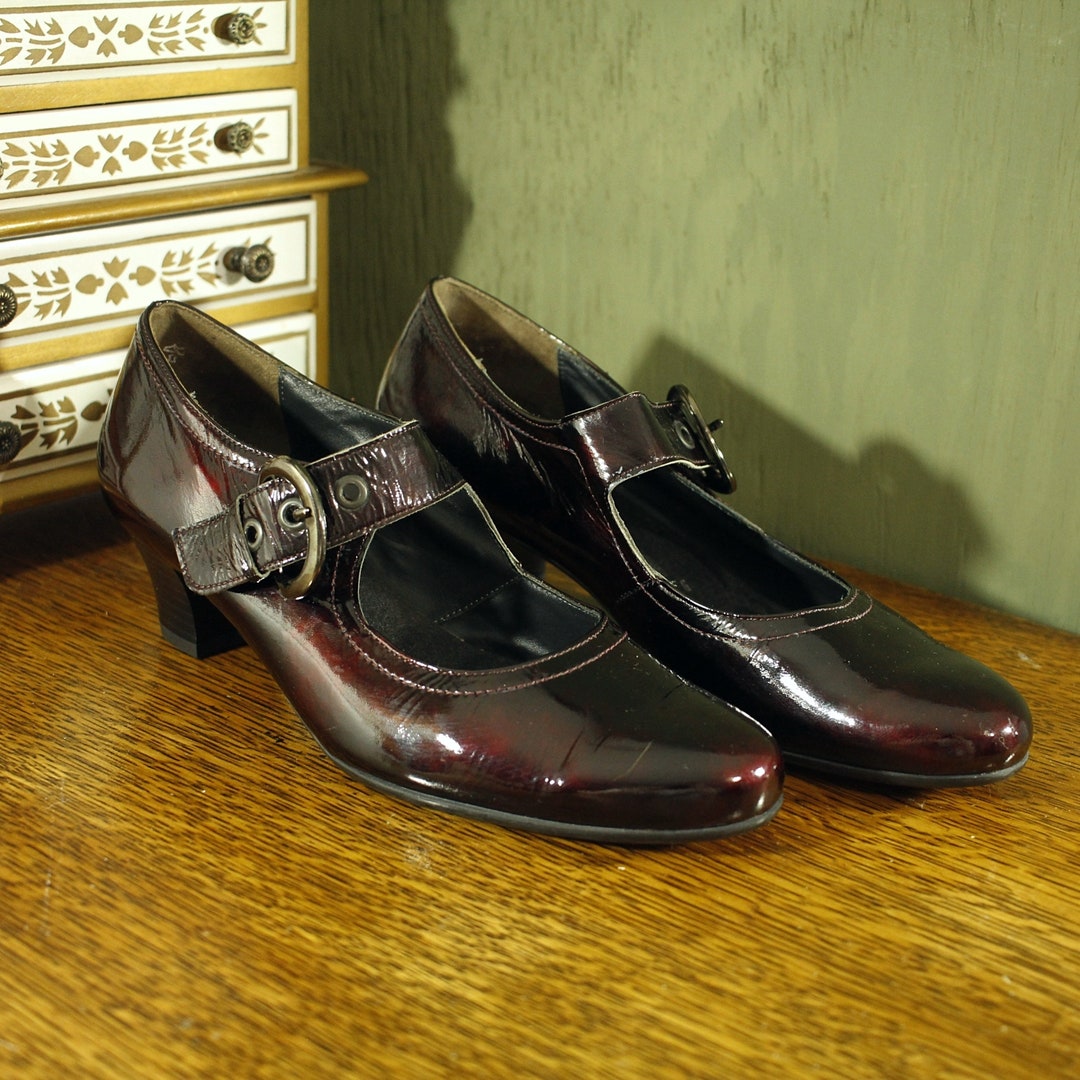 Vintage Semler Dark Red Patent Leather Mary Janes Vintage Dark - Etsy