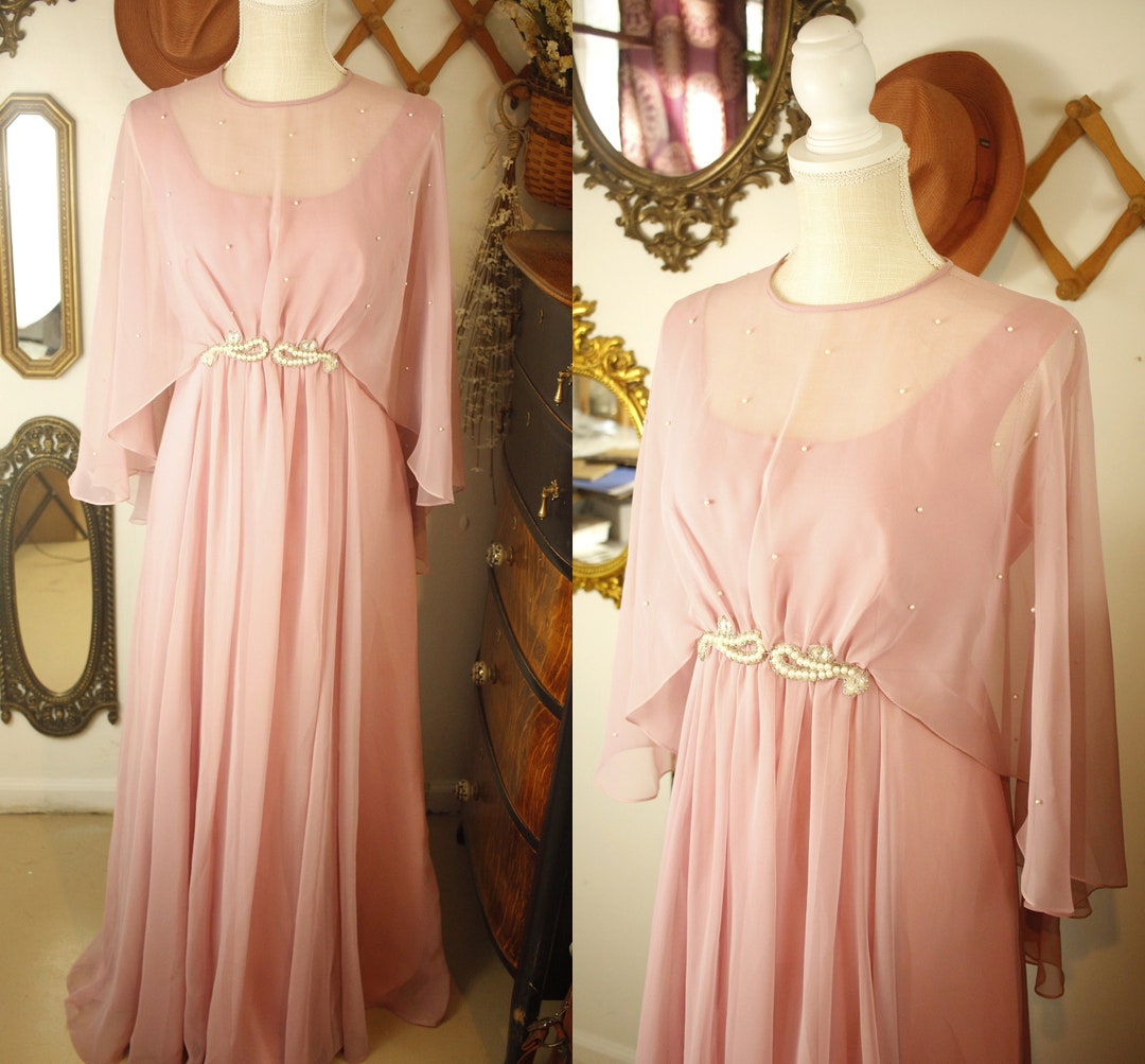 Vintage Pink Gown Vintage Gown Vintage 60s Dress Vintage 60s Gown Pink ...