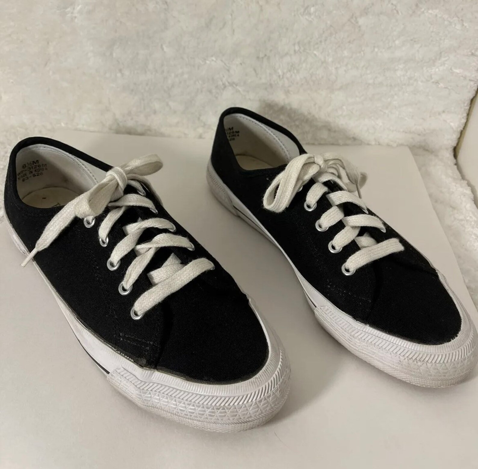 Keds-90’s Vintage, Black/white, Canvas, Thick Sole, Shoes. Size-8.5m - Etsy