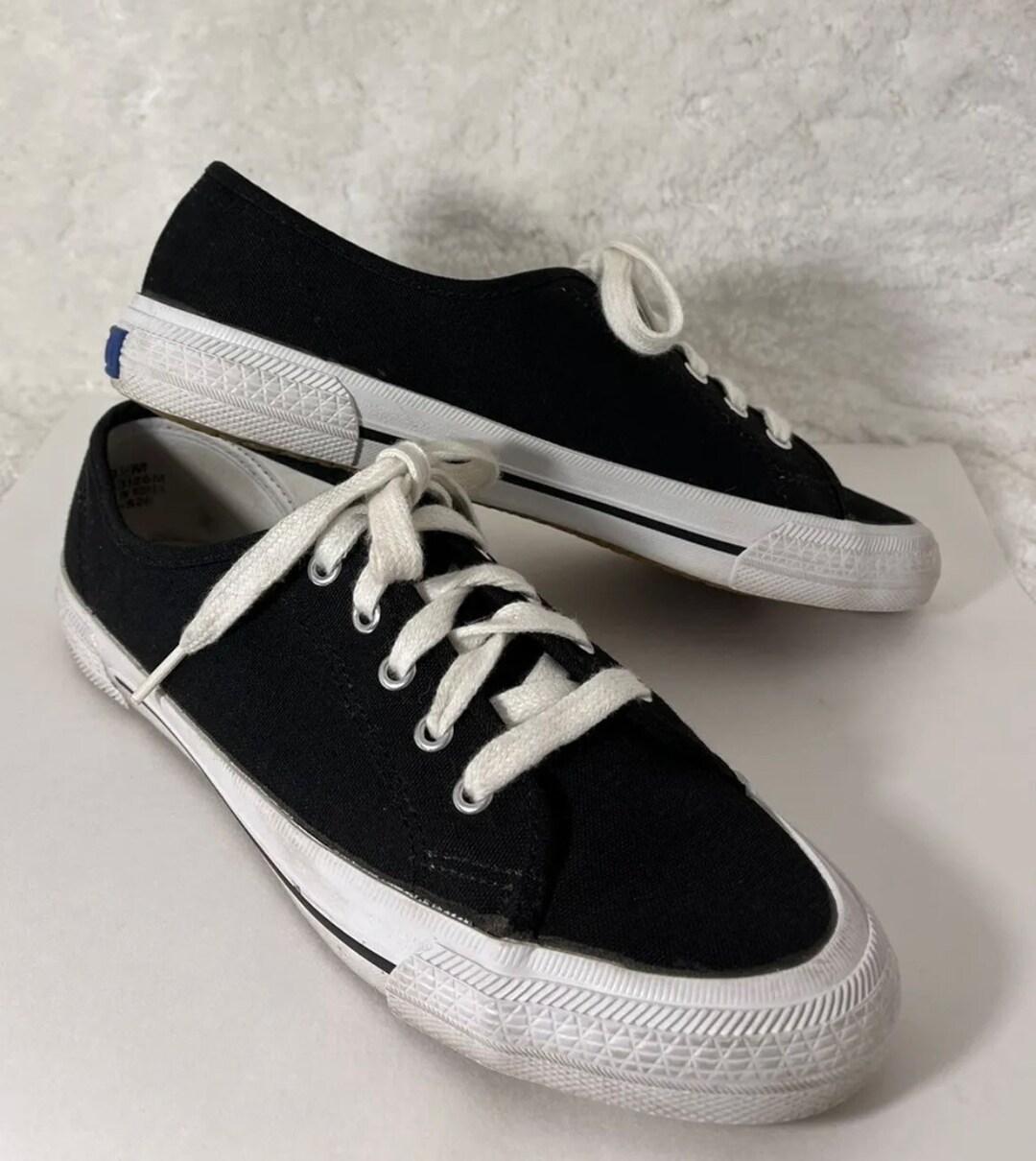 Keds-90’s Vintage, Black/white, Canvas, Thick Sole, Shoes. Size-8.5m - Etsy