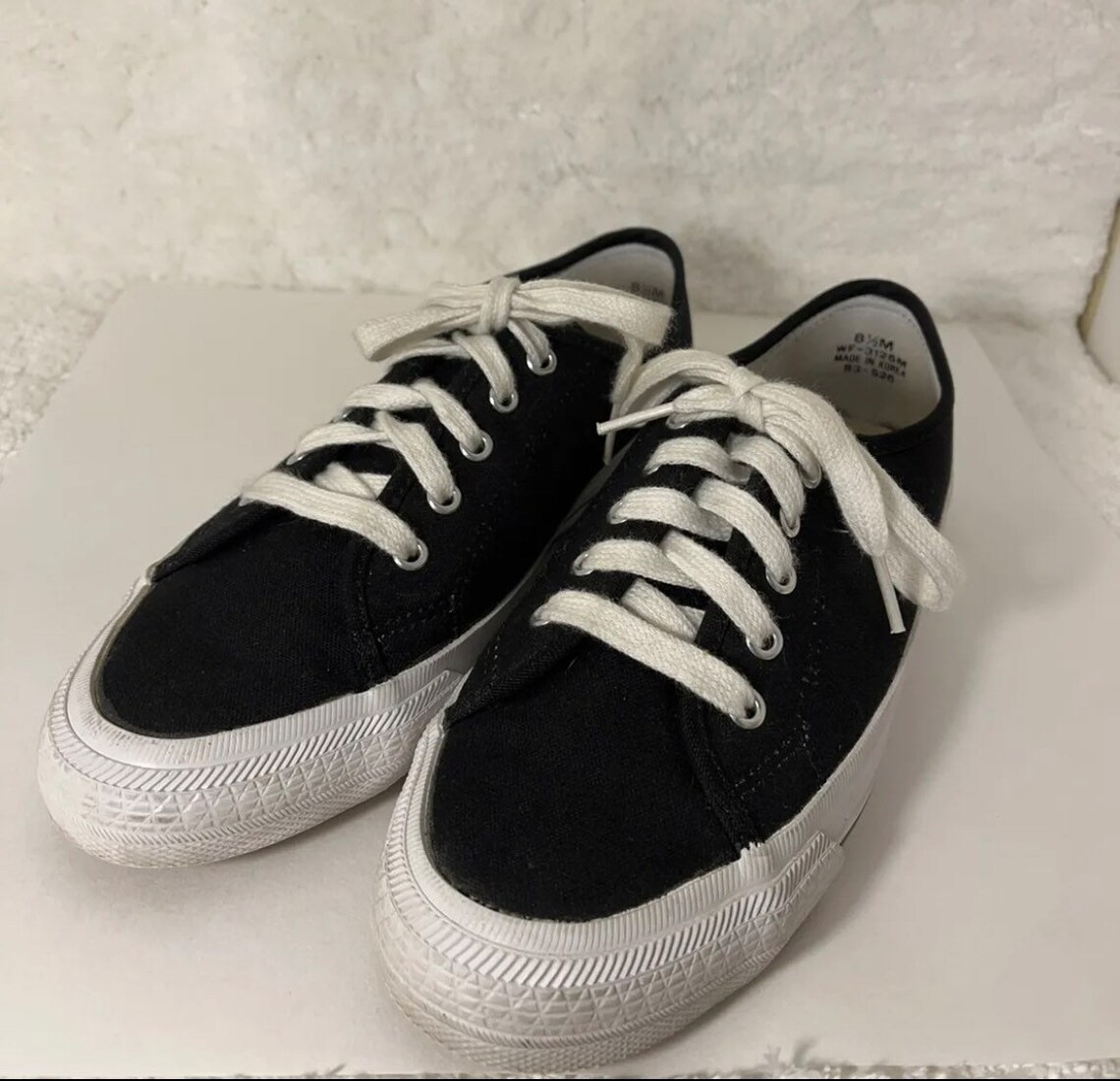 Keds-90’s Vintage, Black/white, Canvas, Thick Sole, Shoes. Size-8.5m - Etsy