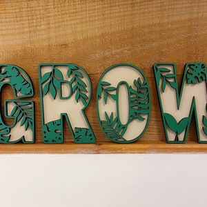 Wooden Tropical Leaf Letter Decor | Personalised Individual Name ...