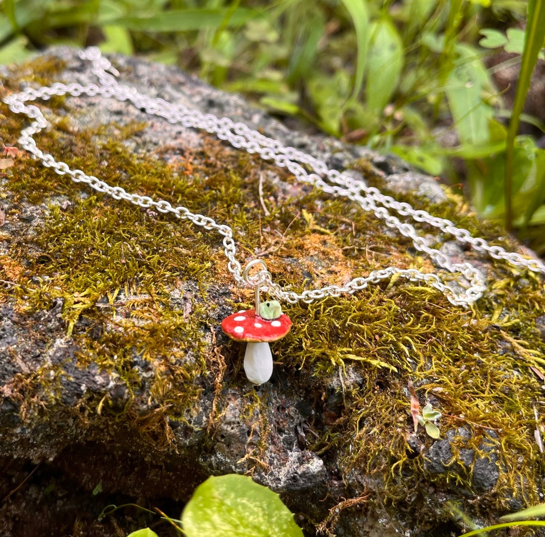 PENDANT ONLY Tiny Froggie Toadstool Pendant - Etsy