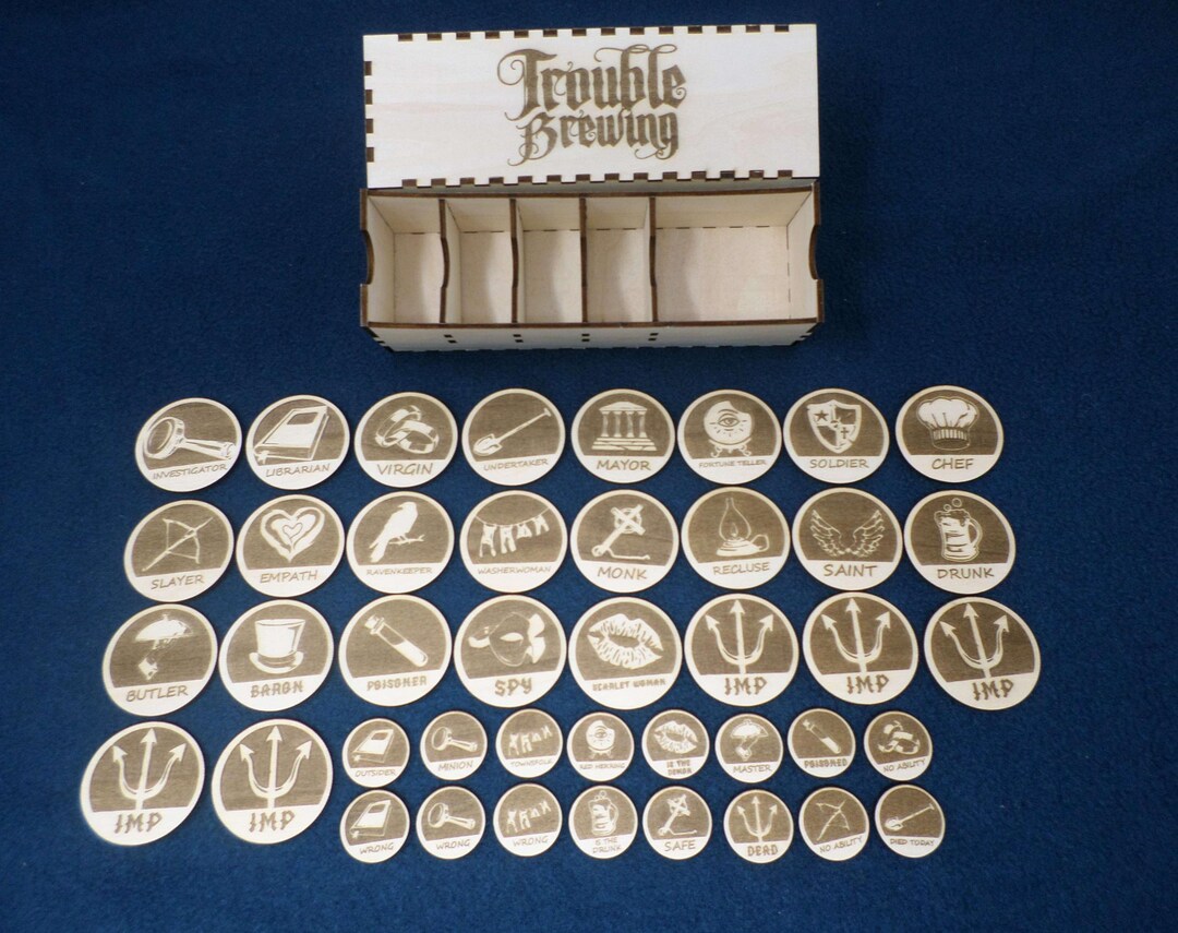 Handmade Blood on the Clocktower Tokens | Wooden Role Tokens | BOTC ...