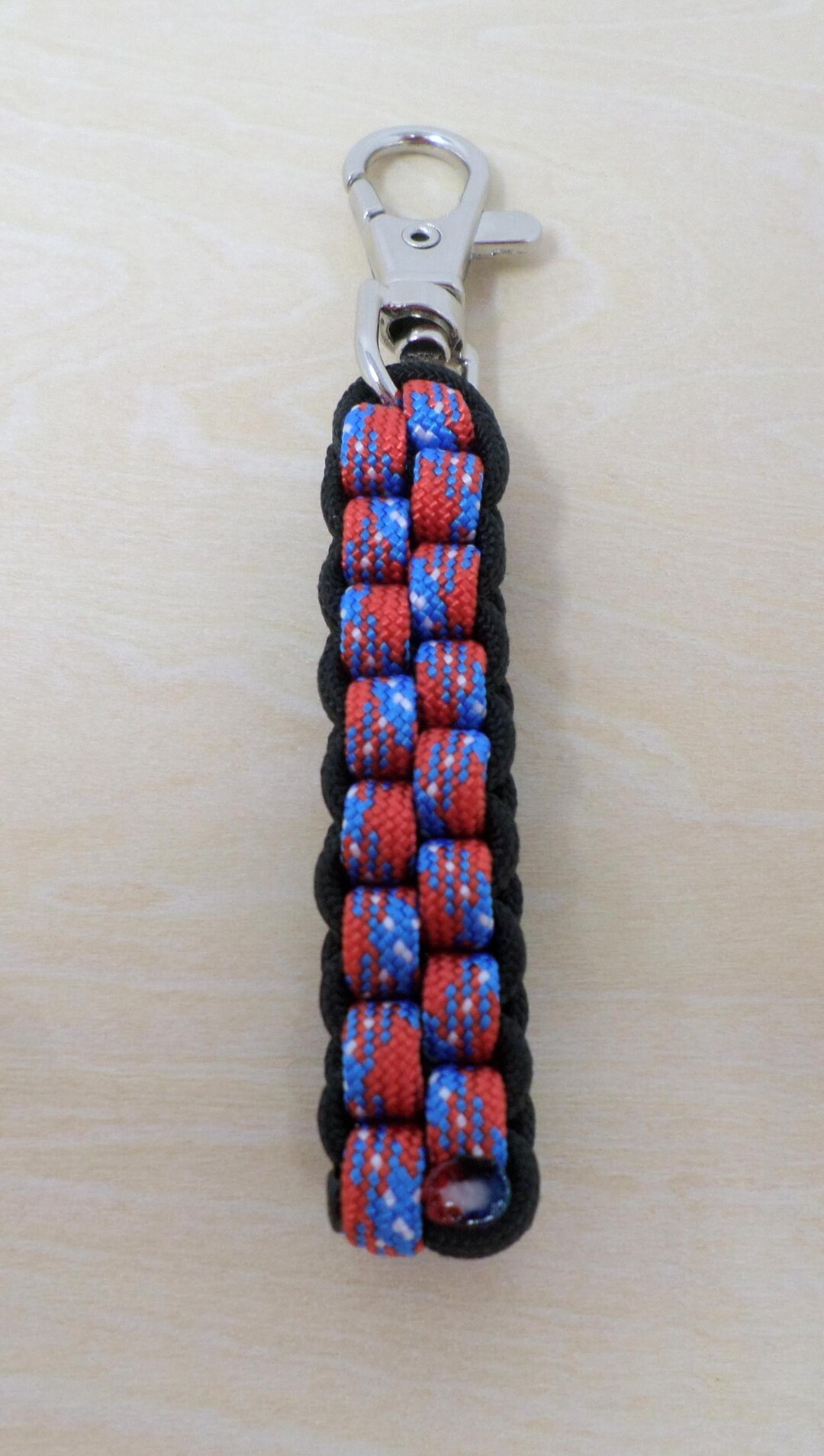Square Knot 550 Paracord Keychain Red Blue White Camo With Black - Etsy