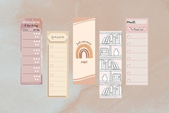 5 Printable Reading Habit Tracker Bookmarks Instant Download - Etsy