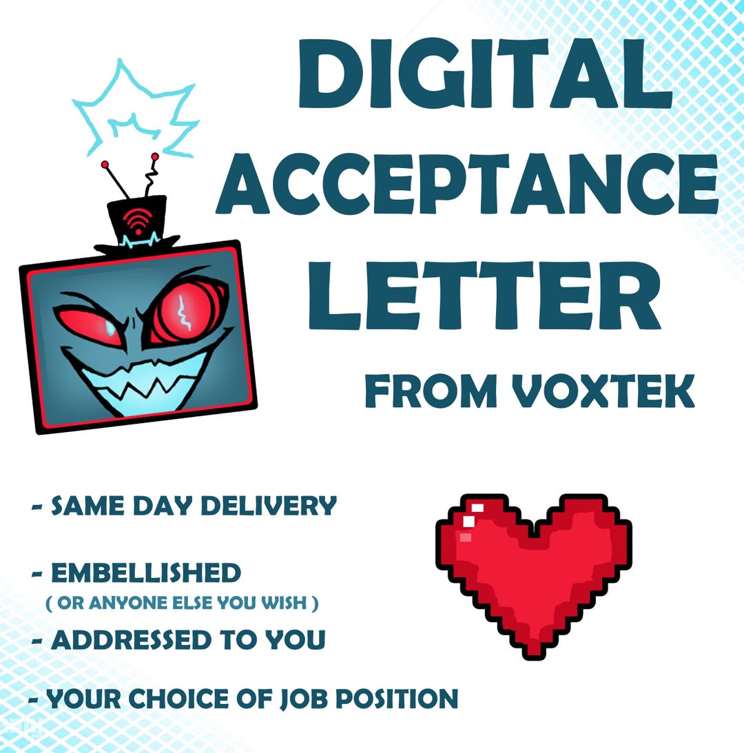 Personalized Digital Voxtek Acceptance Letter - Etsy