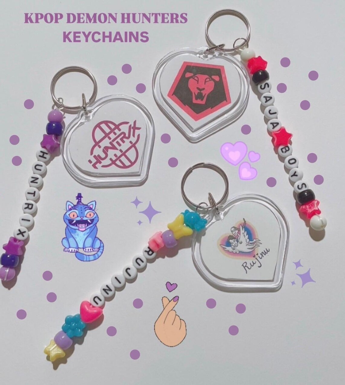 Kpop Demon Hunters Huntrix Saja Boys Rujinu Keychain - Etsy