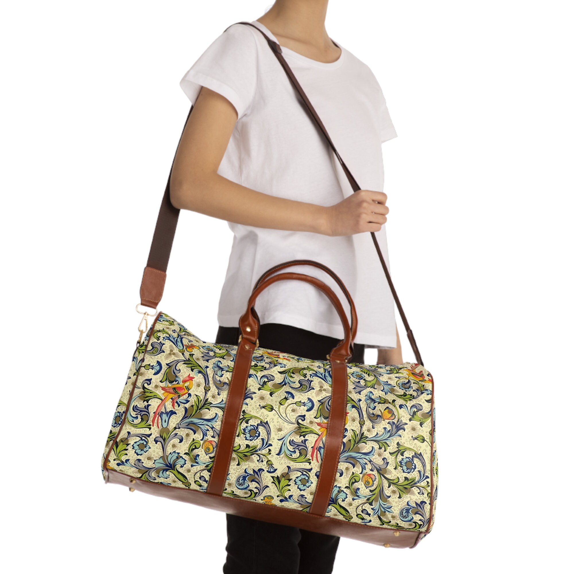 Traditional Italian Florentine Design Travel Bag, Classic Tuscan Floral ...