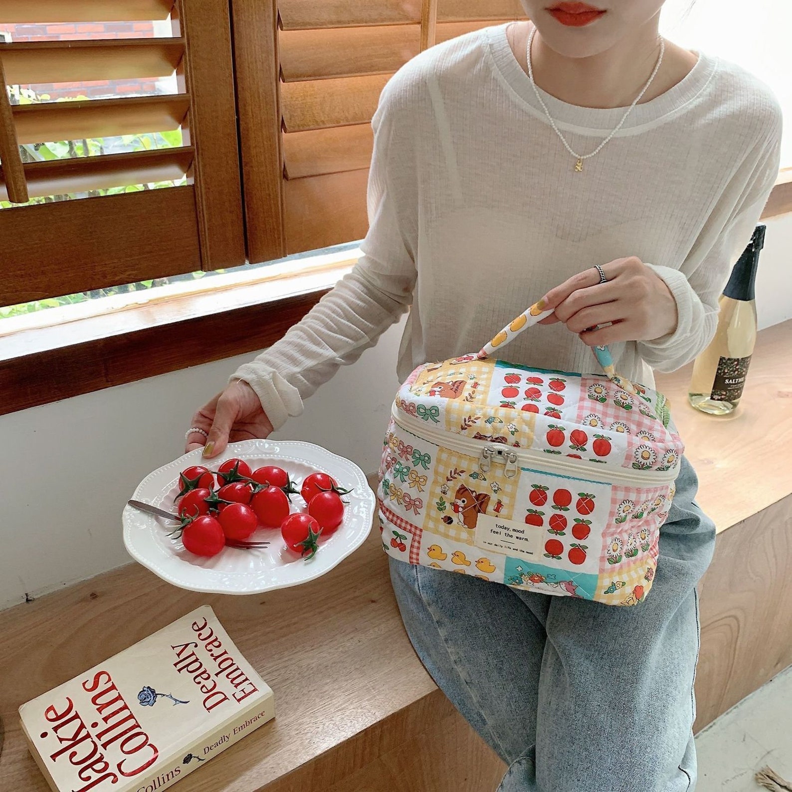 Simple Practical Flower Makeup Bag Vintage Cosmetic - Etsy