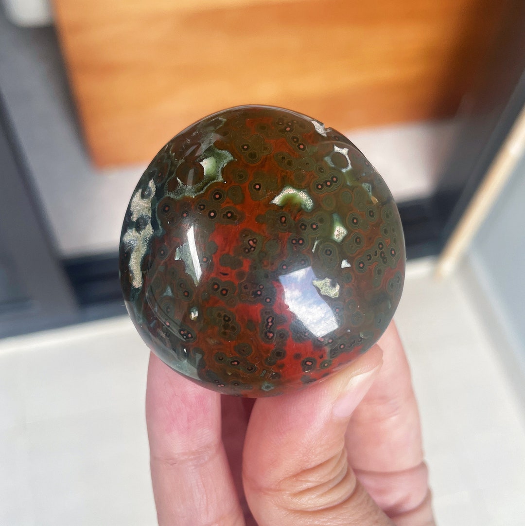 Veinless Ocean Jasper Druzy Jelly Palm Stone Palmstone OJ Red Green Orbicular Orbs - Etsy