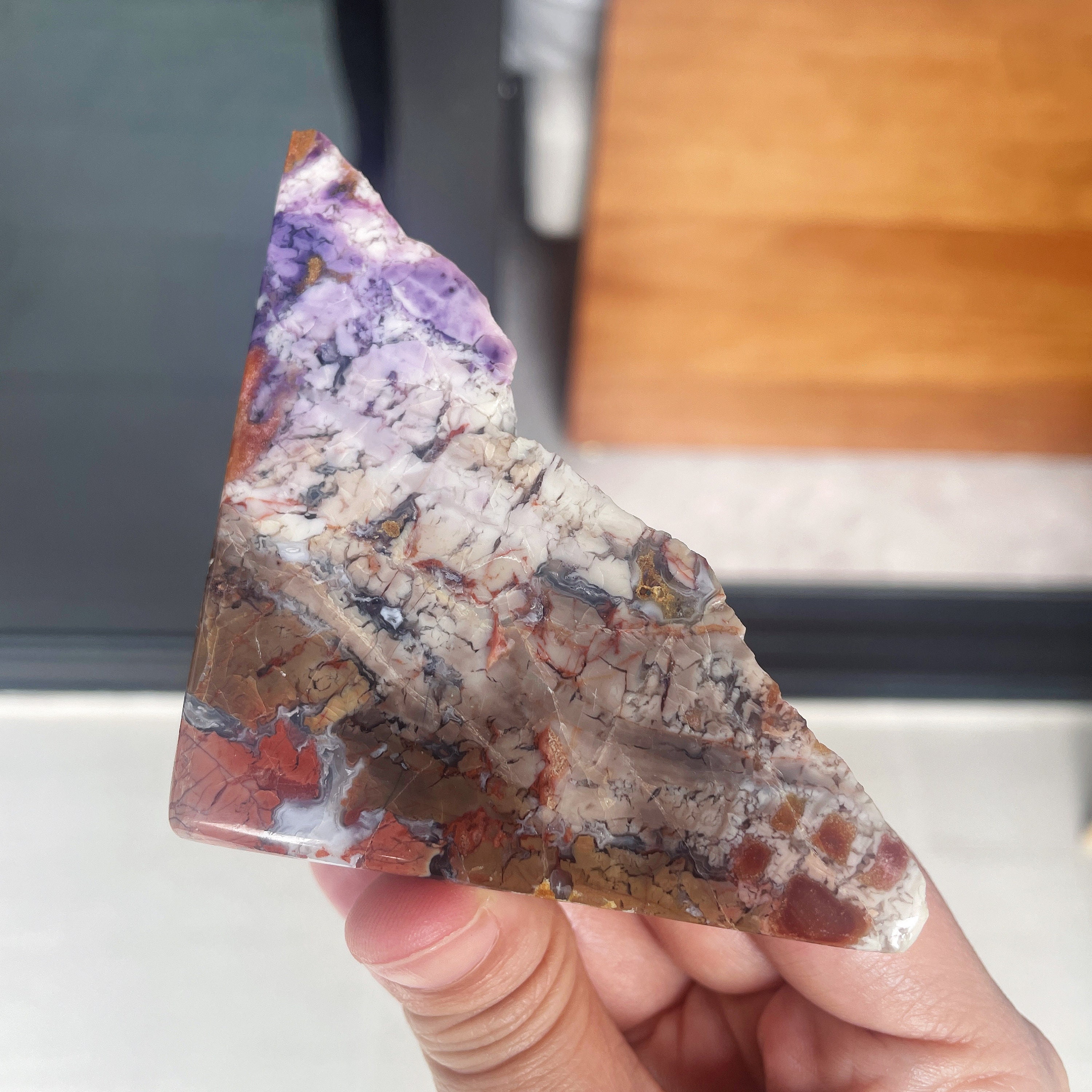Tiffany Stone Polished Freeform Tower Bertrandite Utah UV Rare Purple ...