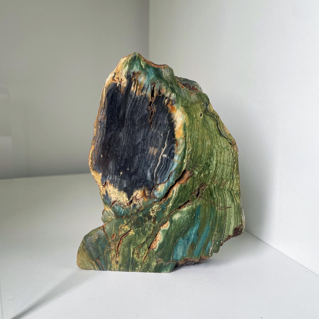 Polished Self Standing Gary Green Jasper Blue Bogwood Larsonite ...