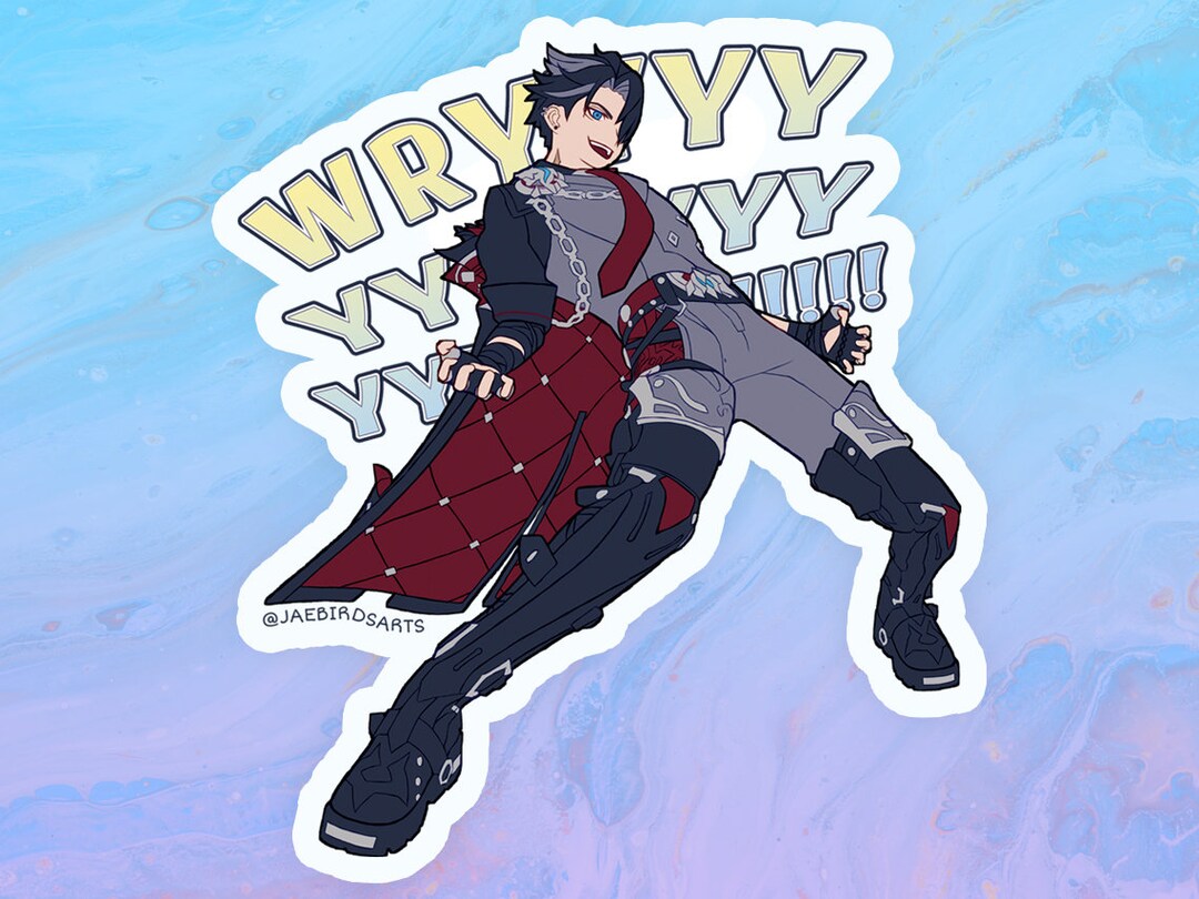 Wriothesley Wryyy 3" Sticker | Genshin Impact Wryyyothesley Glossy ...