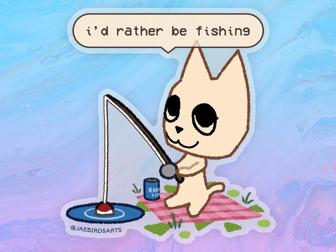 Webfishing 3" Sticker | "i'd Rather Be Fishing" Glossy Clear Vinyl ...