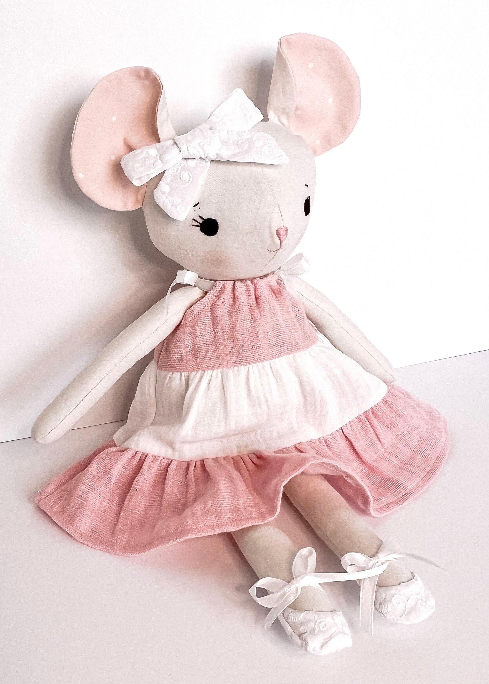 Stuffed Animal Mouse Doll With Dress, Bloomers, Shoes, Socks - Digital ...