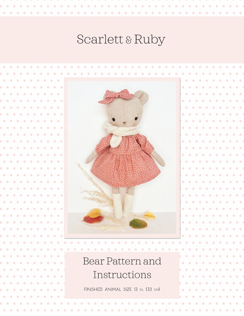 Bear Stuffed Animal Digital PDF Pattern & Instructions - Includes ...