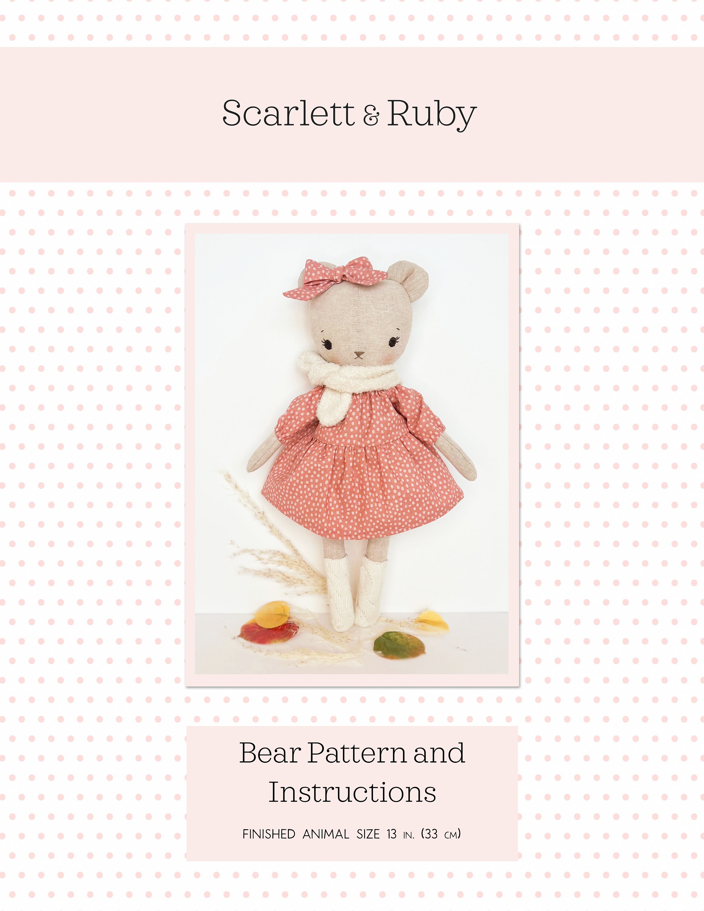 Bear Stuffed Animal Digital PDF Pattern & Instructions Includes ...