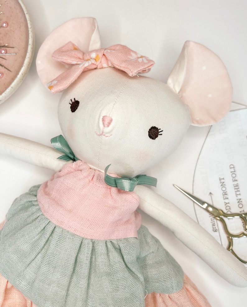 Stuffed Animal Mouse Doll With Dress, Bloomers, Shoes, Socks - Digital ...
