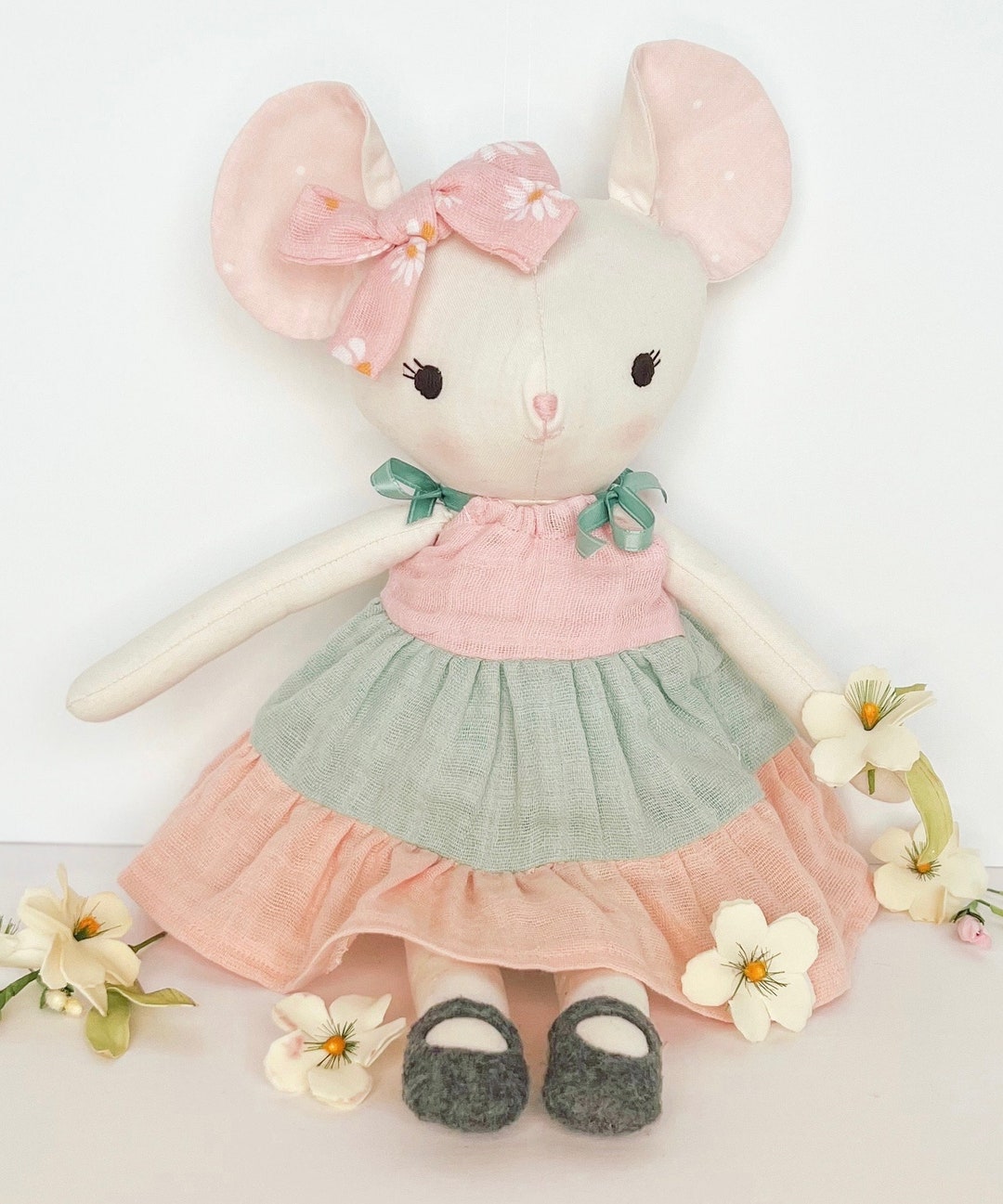 Stuffed Animal Mouse Doll With Dress, Bloomers, Shoes, Socks - Digital ...