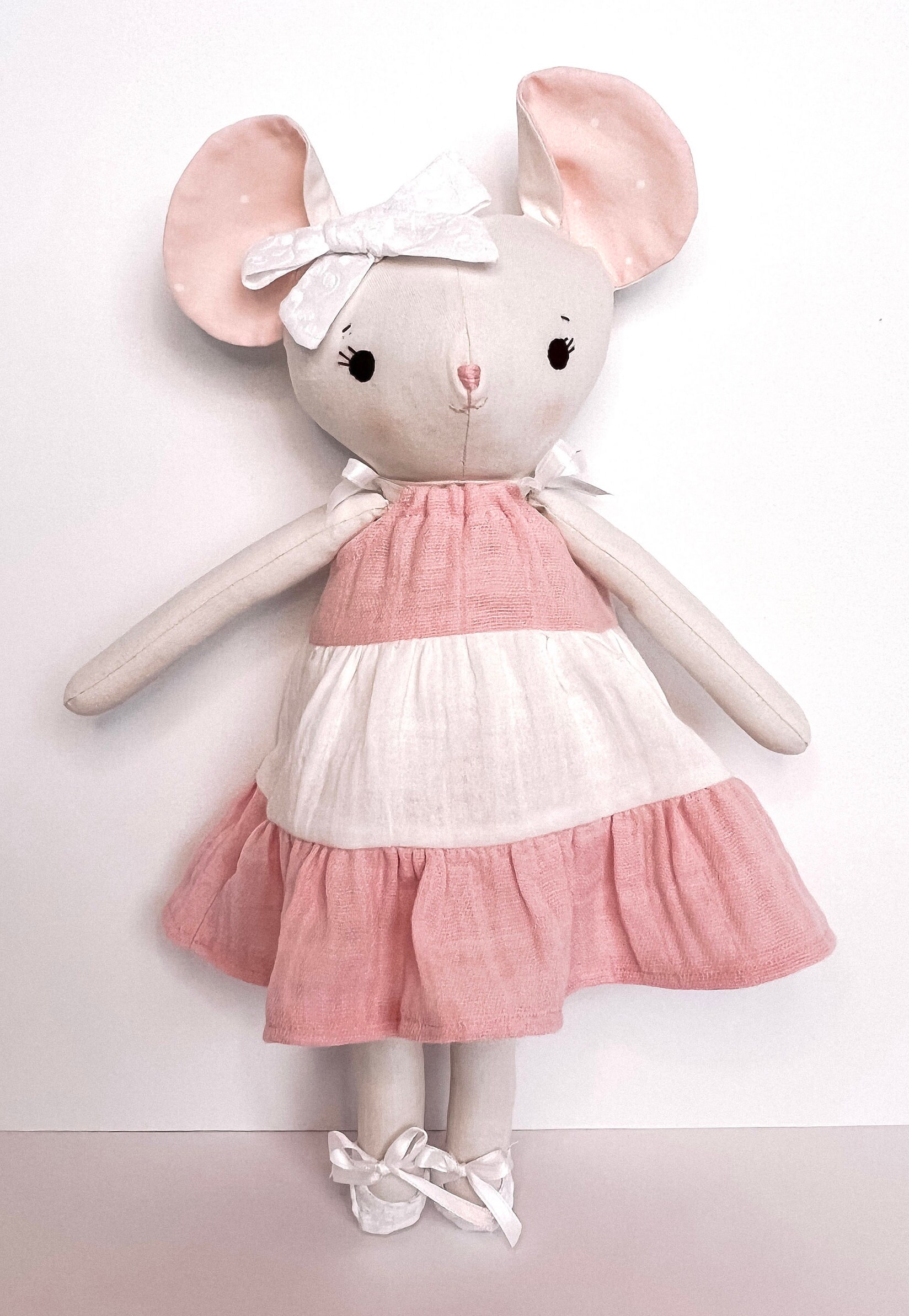 Stuffed Animal Mouse Doll With Dress, Bloomers, Shoes, Socks - Digital ...