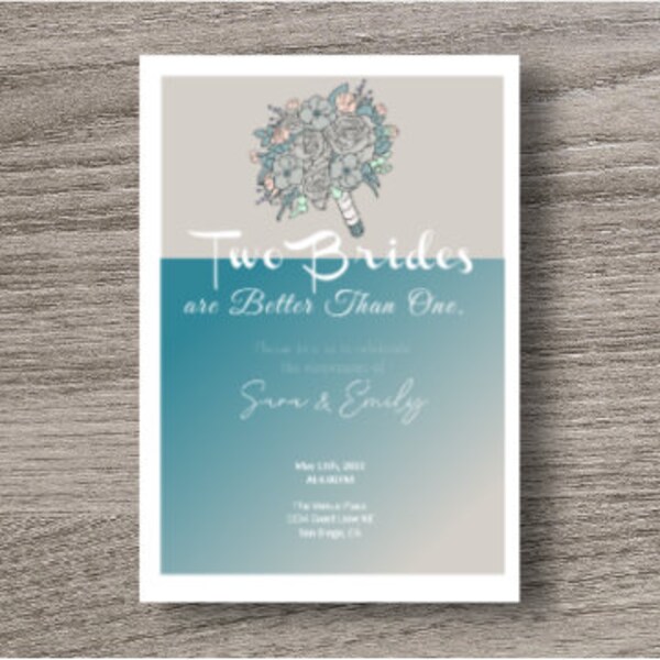 Same Sex Wedding Invitation Etsy