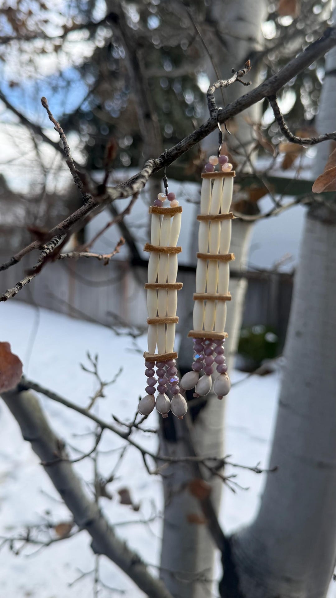Cherokee Corn Bead and Hair Pipe Earrings - Etsy