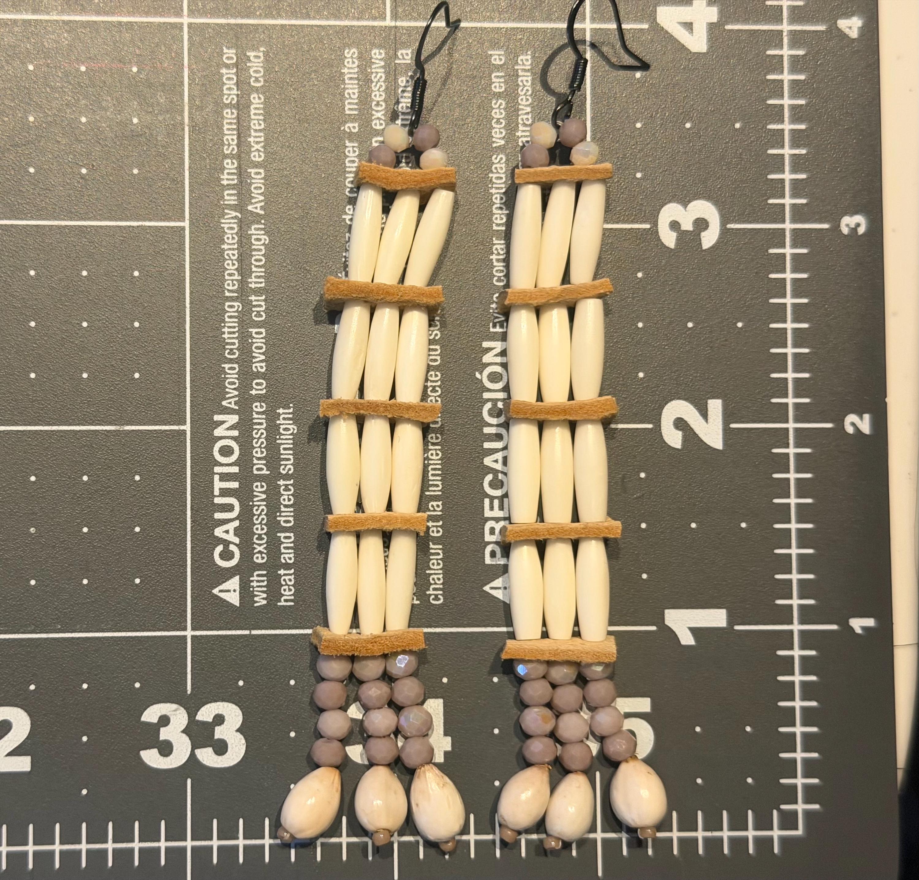 Cherokee Corn Bead and Hair Pipe Earrings - Etsy