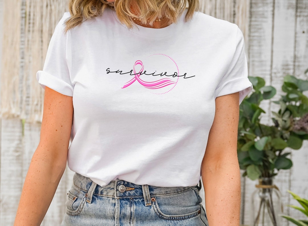 Camisa de cáncer de mama, cinta rosa, conciencia del cáncer de mama ...