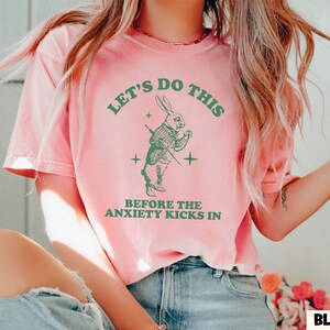Funny Anxiety Shirt With Retro Animal and Funny Quote Mental Health ...