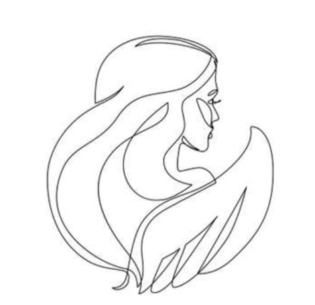 Astrological Virgo Zodiac Sign One Line Drawing. Elegant Astrology ...