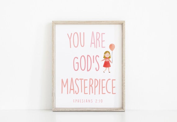 You Are God's Masterpiece Ephesians 2:10 Bible Verse Wall - Etsy