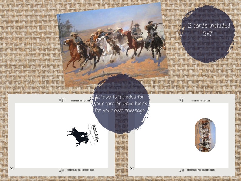 American Wild West Card Set With Vintage Western Art Designs, Matching ...