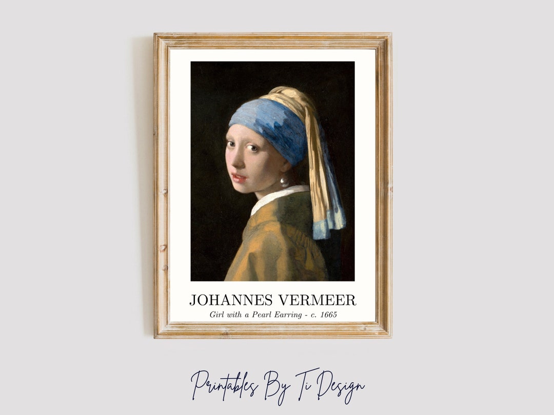 Printable Vintage Wall Art, 'girl With a Pearl Earring' by Johannes ...