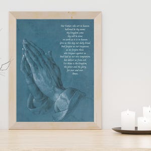 Scripture Art Print - Praying Hands With Lord's Prayer (digital ...