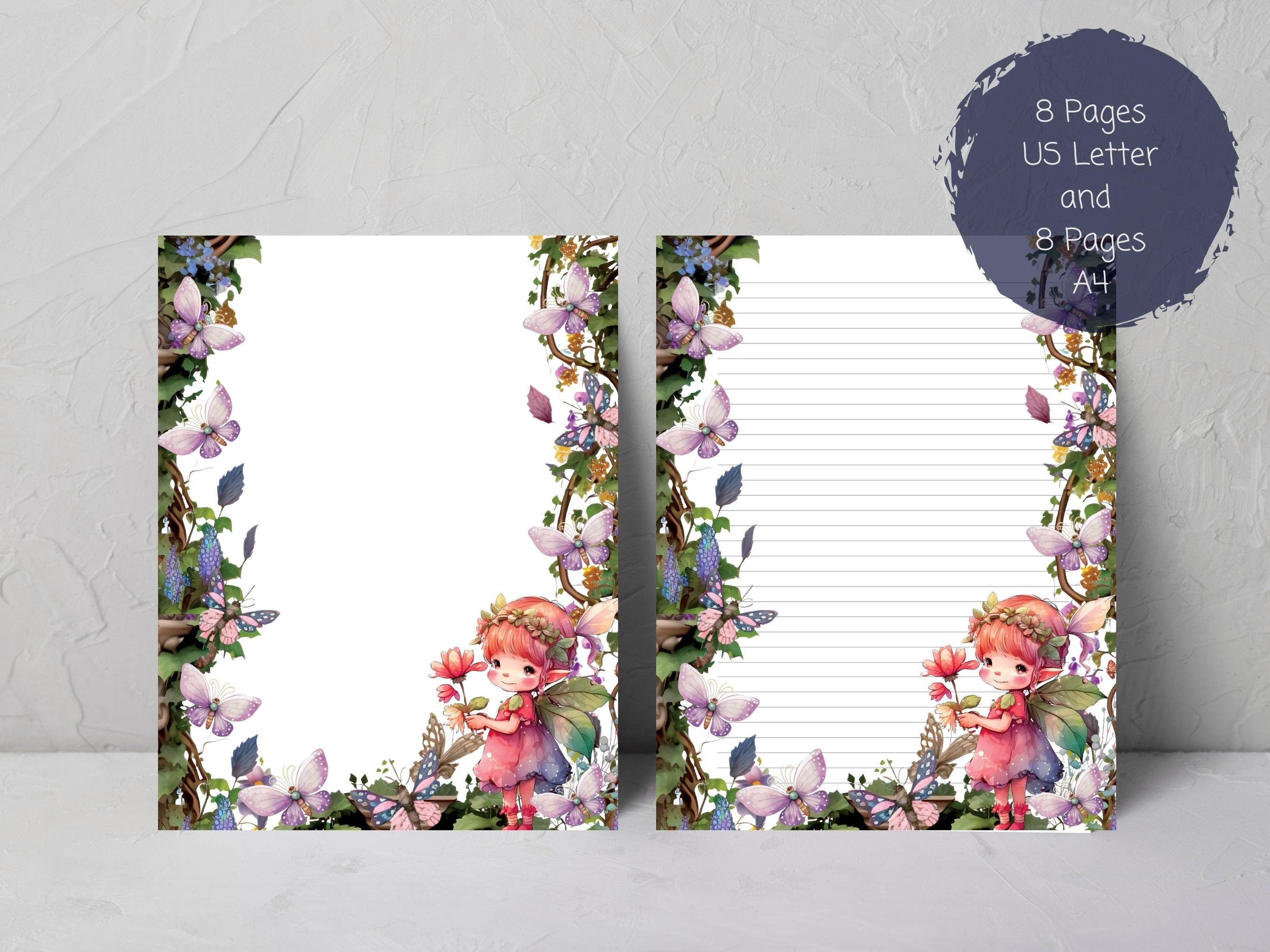 Printable Fairy Stationery - Whimsical Letter Writing Paper & Envelopes ...
