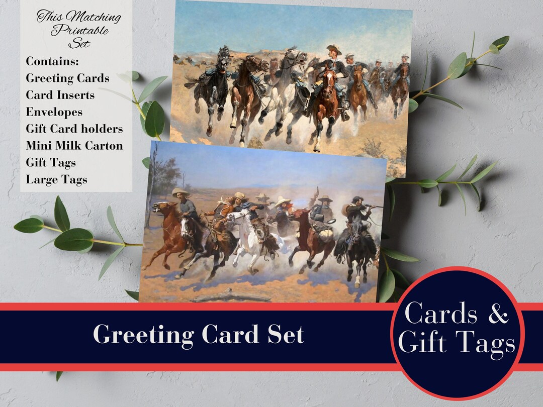 American Wild West Card Set With Vintage Western Art Designs - Etsy