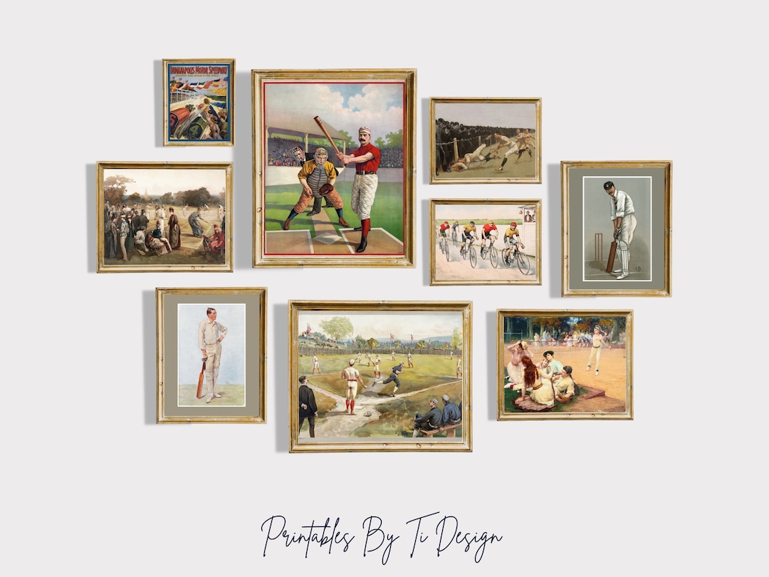 Printable Vintage Gallery Set of 9 Sports Posters, Tennis, Cycling ...