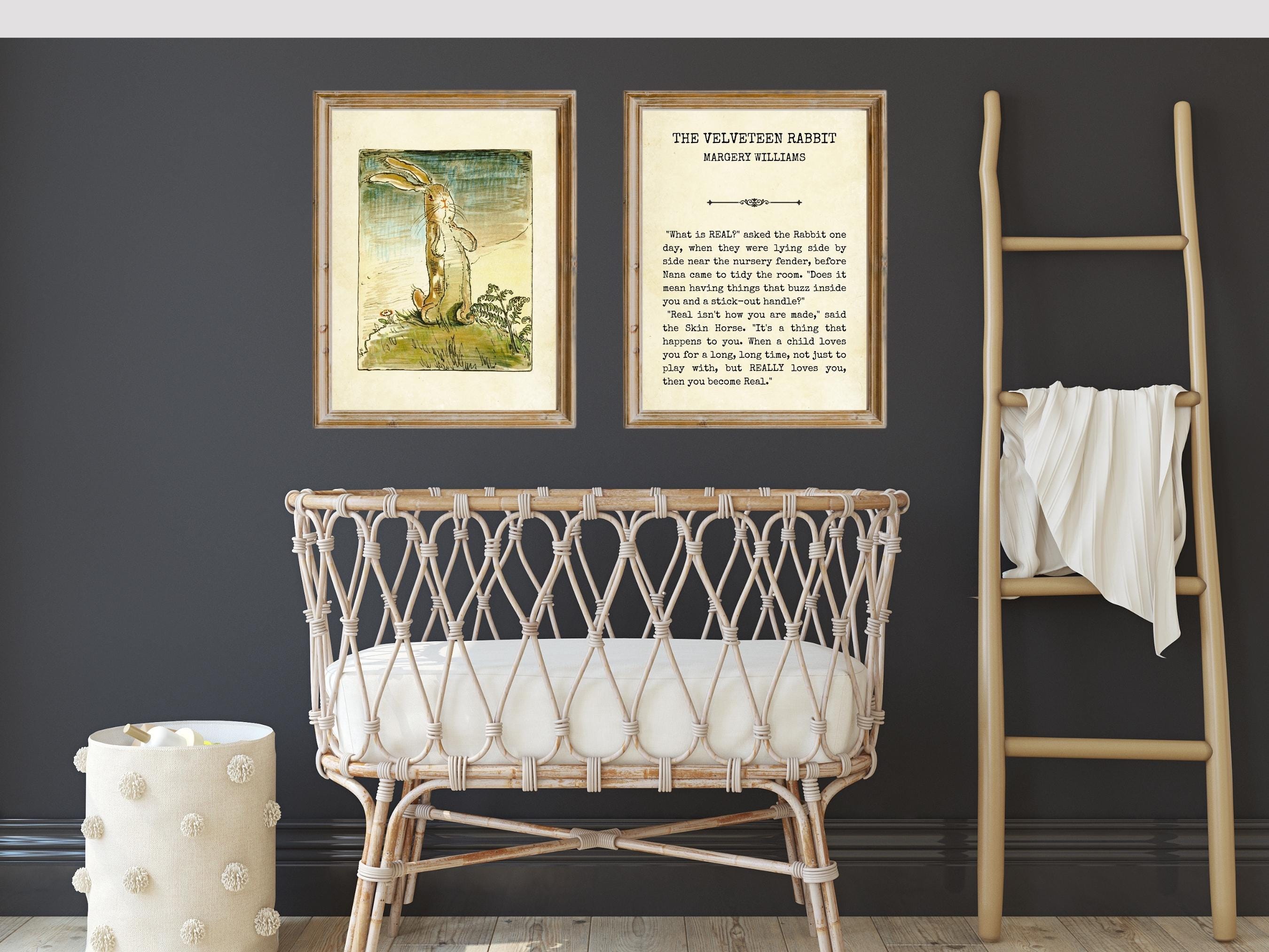 Velveteen Rabbit "what is Real?" Quote, Vintage Nursery Decor, Children ...