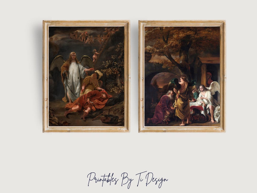 Printable Set of Two Angelic Encounters by Ferdinand Bol – "abraham ...
