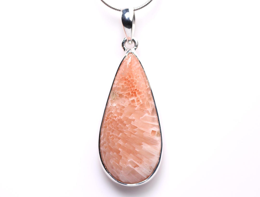 Natural Peach Scolecite Pendant - One of a Kind Handmade Gift ...
