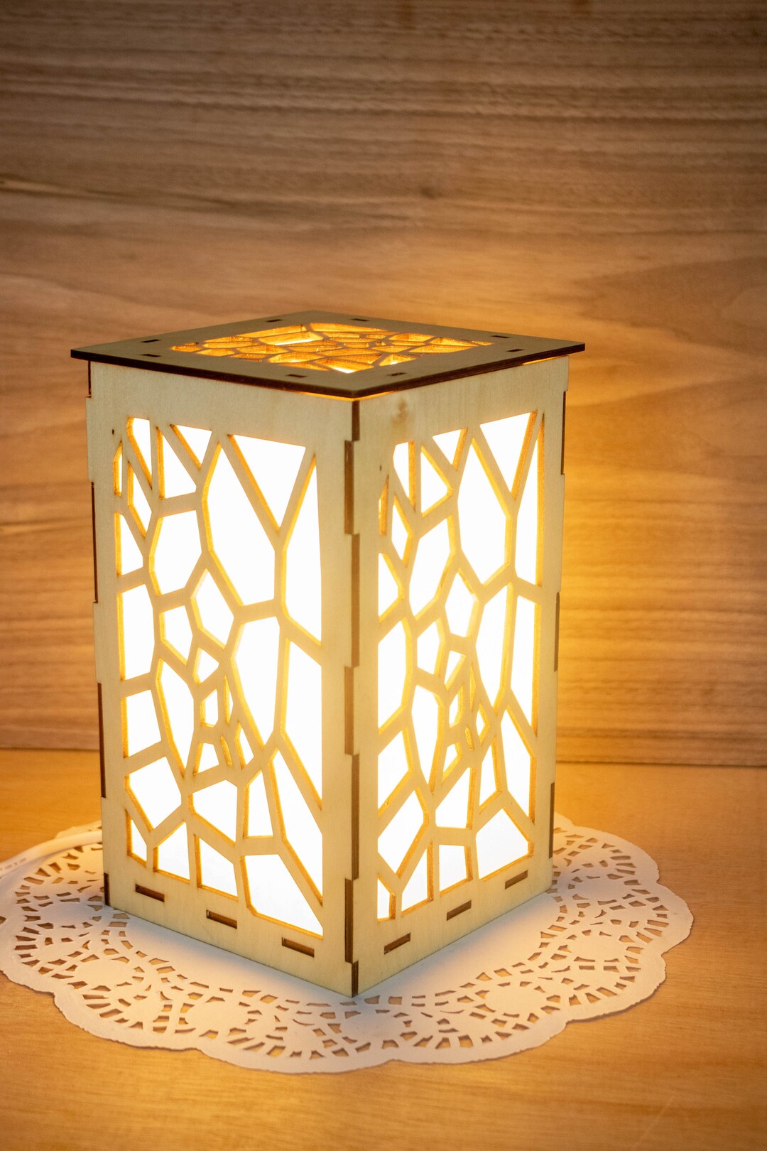 Modern Handmade Wooden Nightlight Stand, Home Décor Lamp, Table Light ...