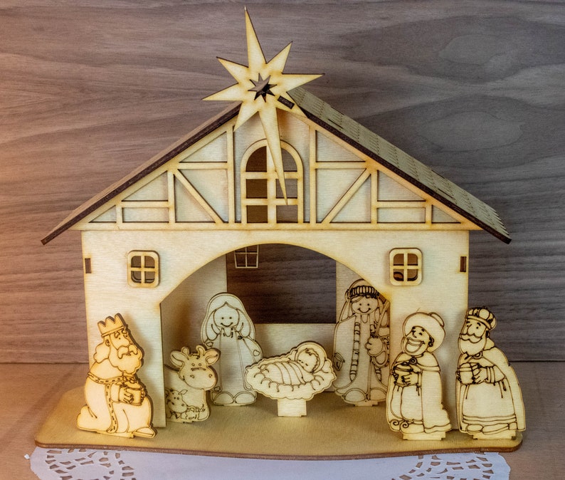 Wooden Christmas Nativity Scene - Etsy