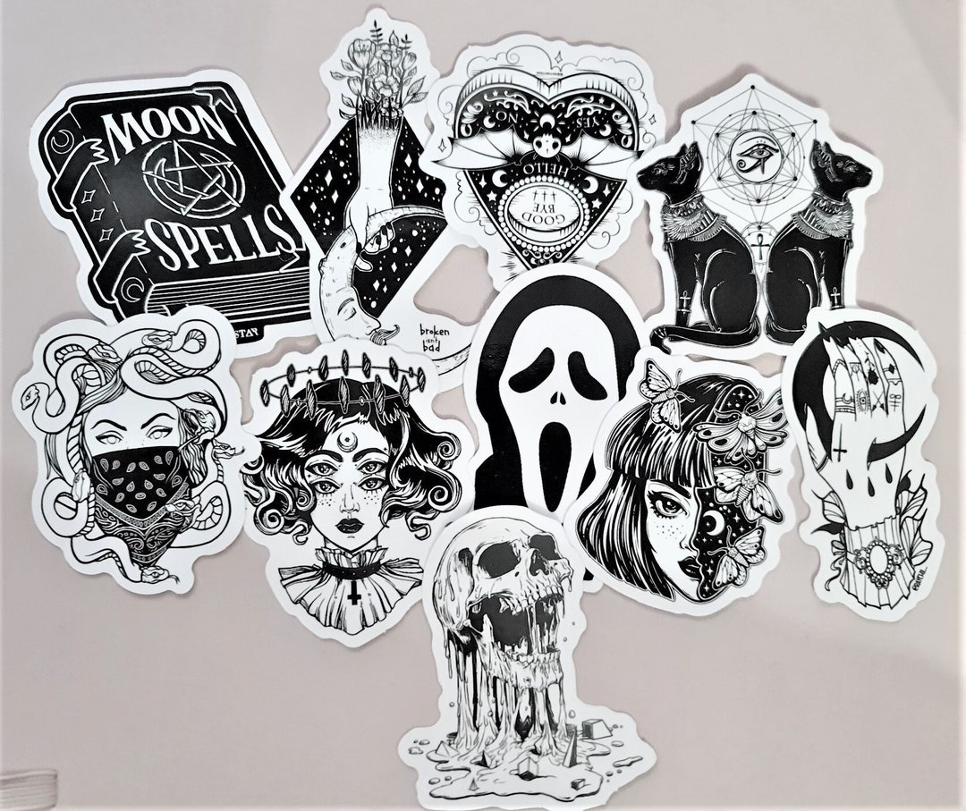 Gothic MYSTERY Vinyl Sticker Pack - 10pcs - High Quality, Clear Print ...